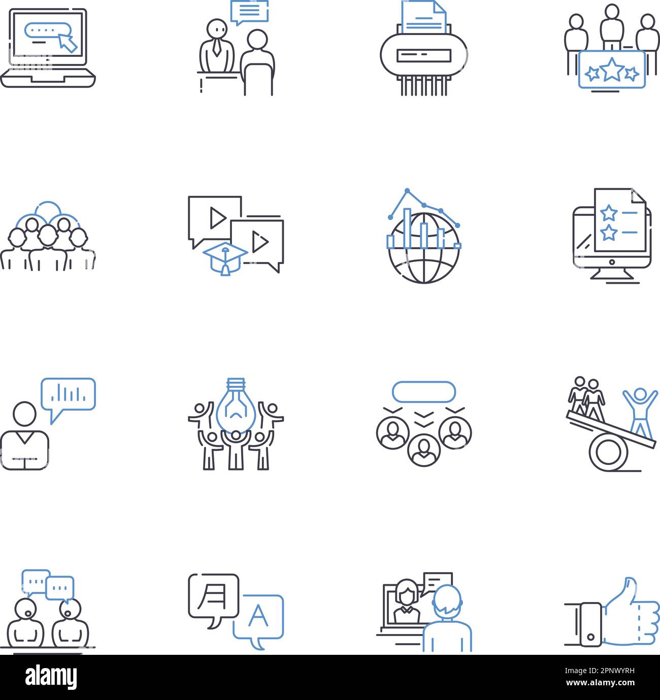 Social Enterprises line icons collection. Sustainability, Empowerment ...