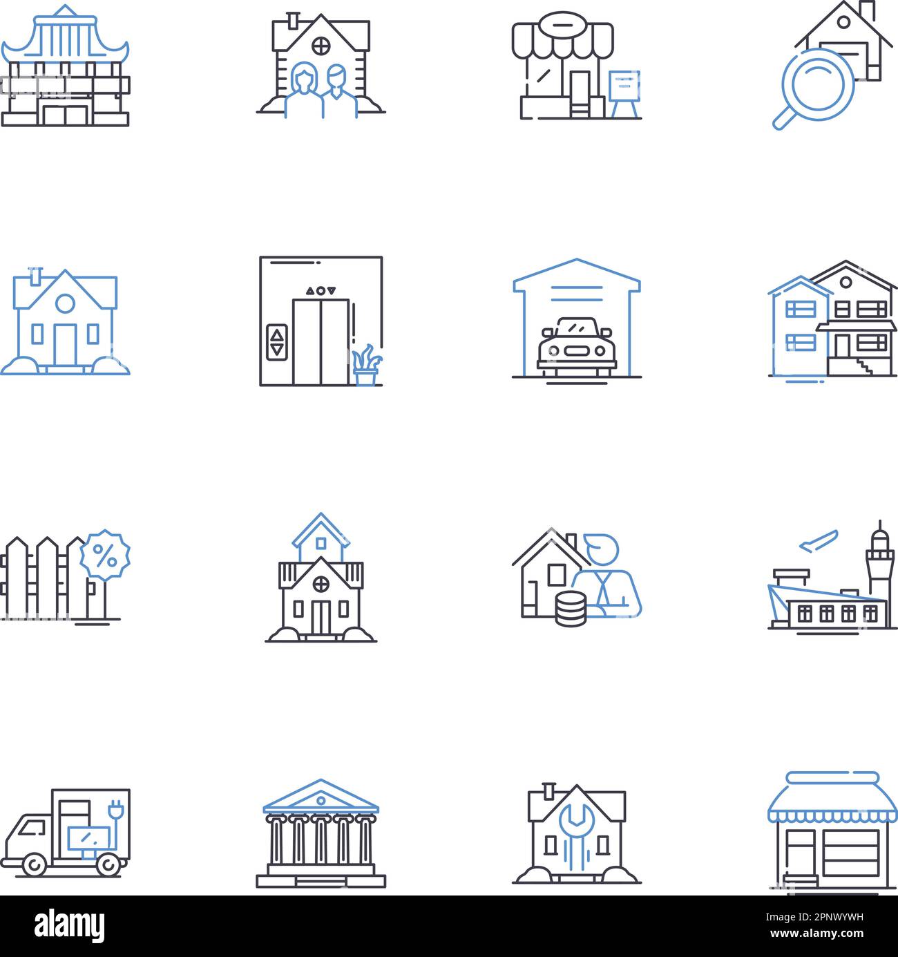 Condos line icons collection. Luxurious, Spacious, Modern, Chic ...