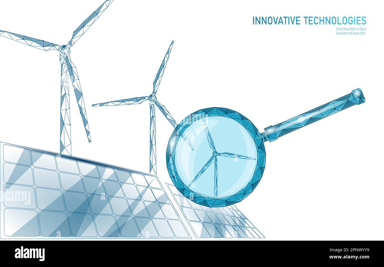 3D windmills ecology forest concept. Save environment wind green tree ...