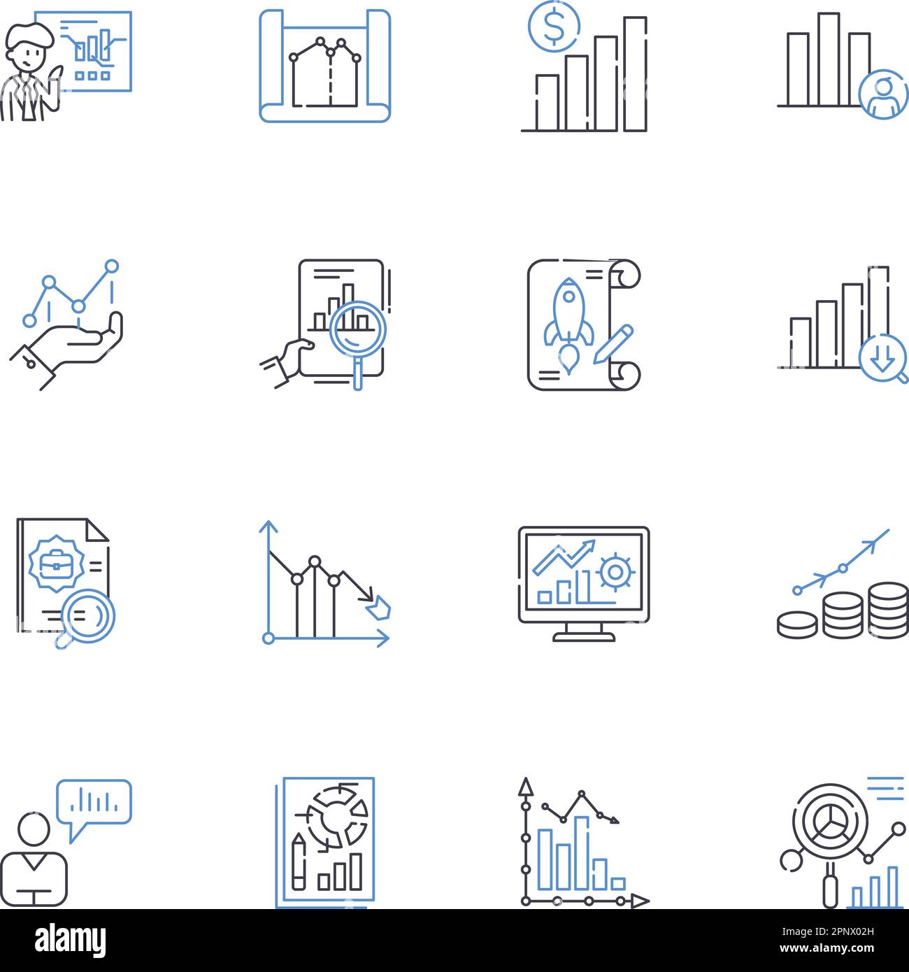 Descriptive Statistics Line Icons Collection Variables Measures