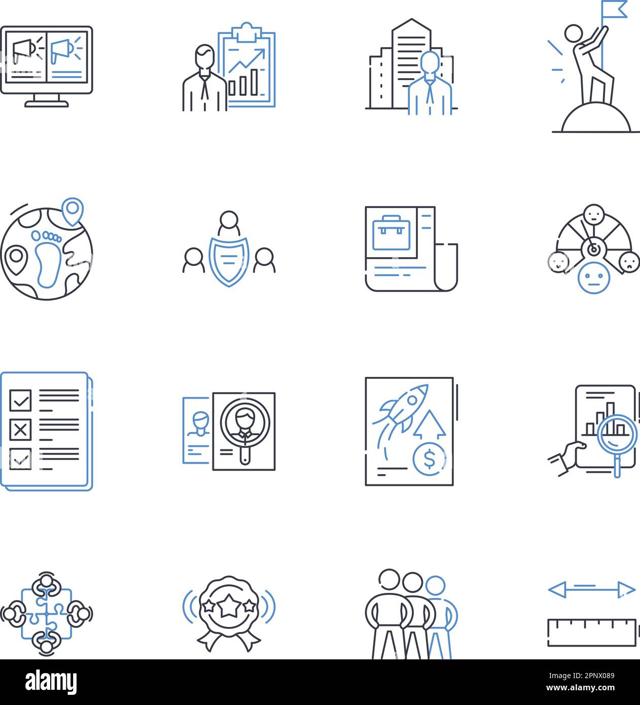 Business maturation line icons collection. Progression, Evolution ...