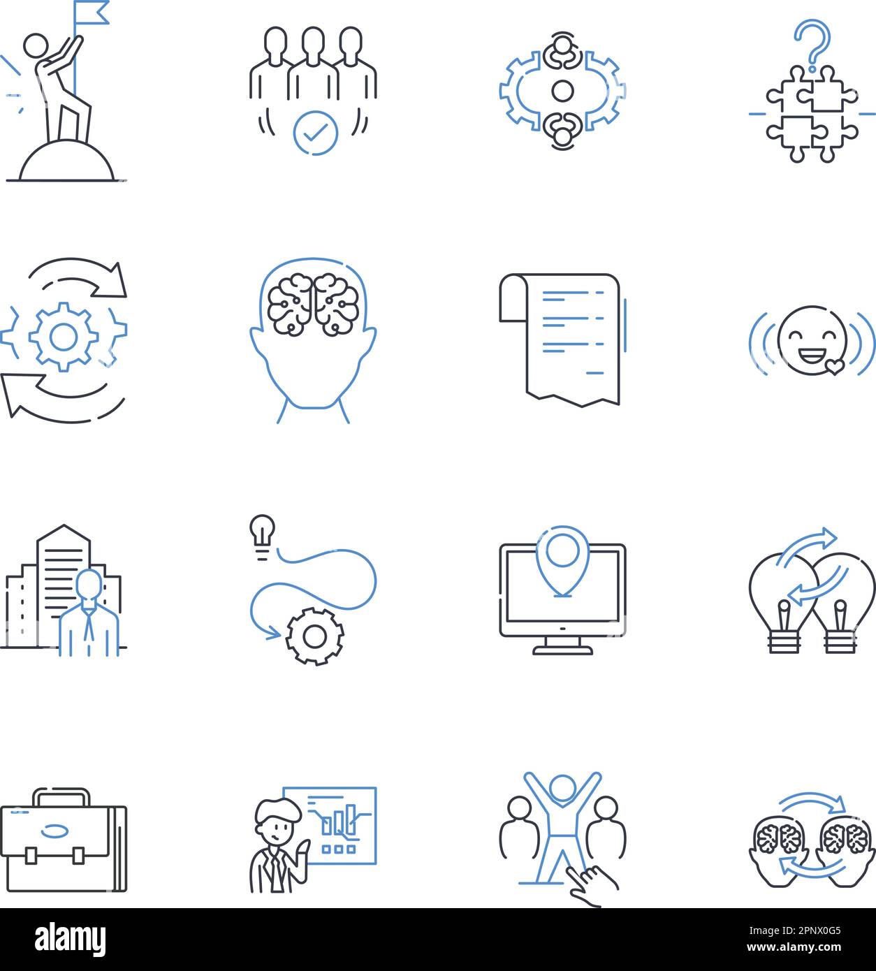 Firm goals line icons collection. Ambition, Vision, Focus, Excellence, Leadership, Success ...