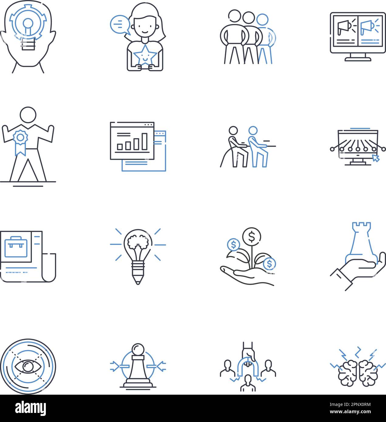 Trade goals line icons collection. Profit, Expansion, Growth ...