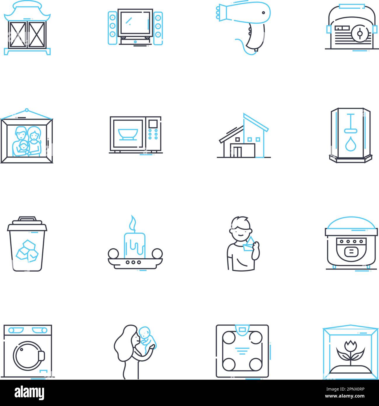 Roommates linear icons set. Cohabitant, Compatibility, Lease, Respect ...