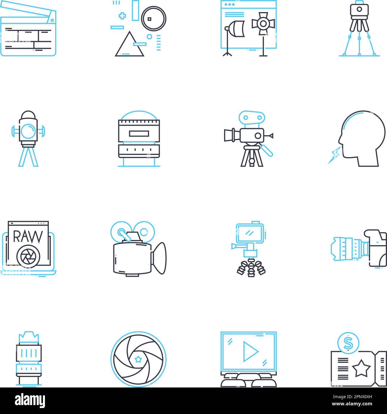 Email marketing linear icons set. Automated, Newsletter, Broadcast ...