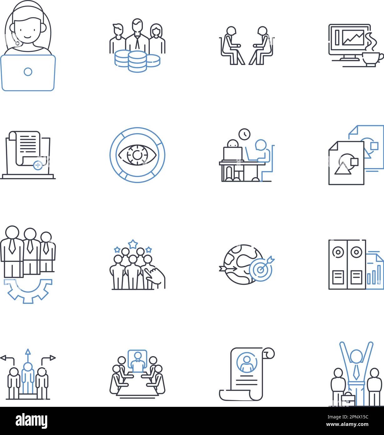 Joint participation line icons collection. Collaboration, Involvement ...