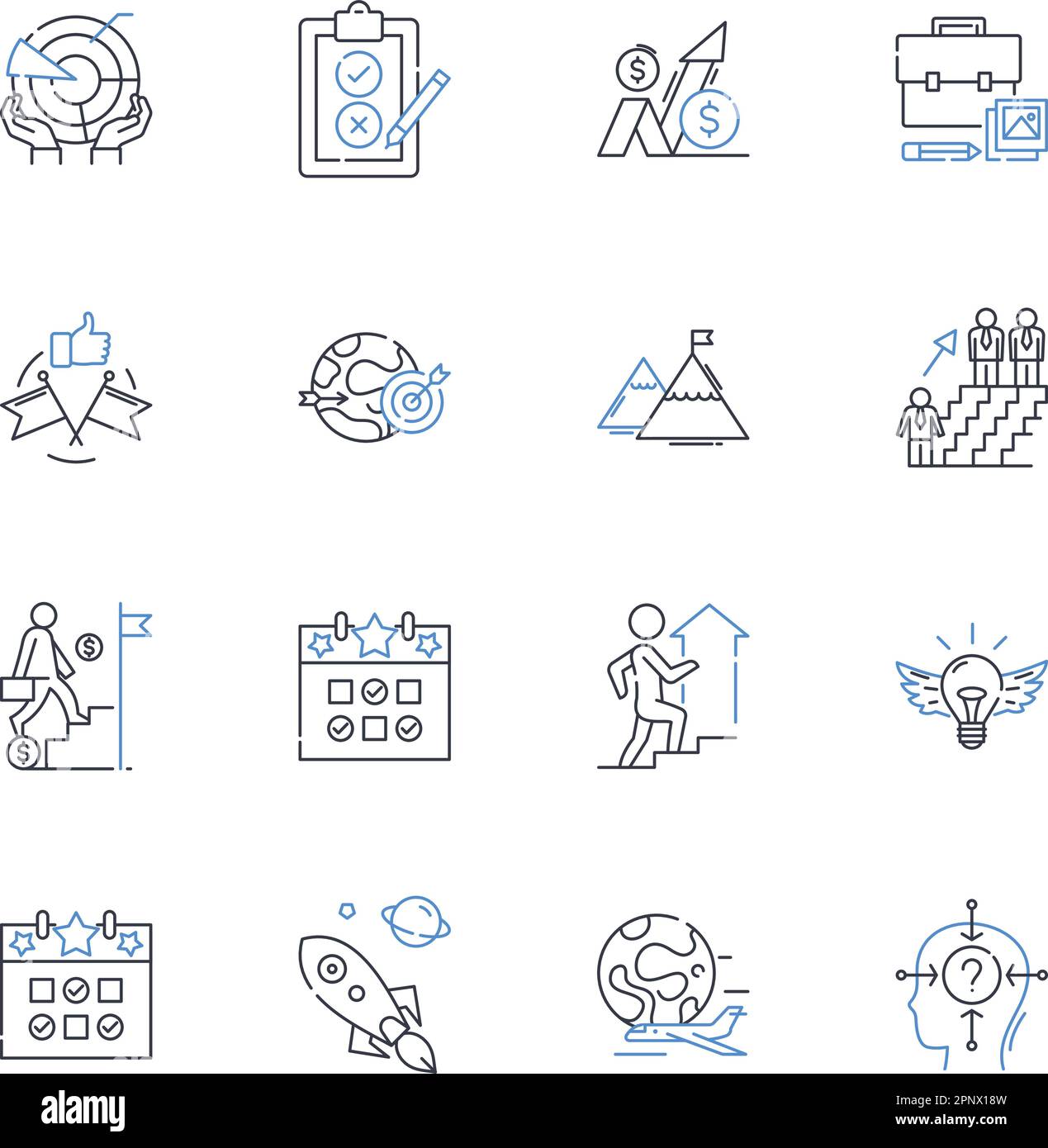 Resource Metrics Line Icons Collection Efficiency Utilization