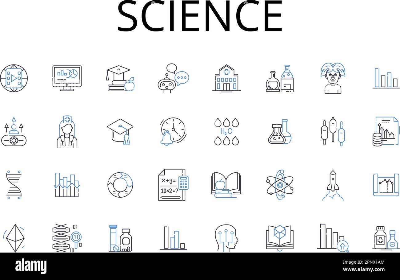 Science line icons collection. Math, Chemistry, Physics, Astronomy ...
