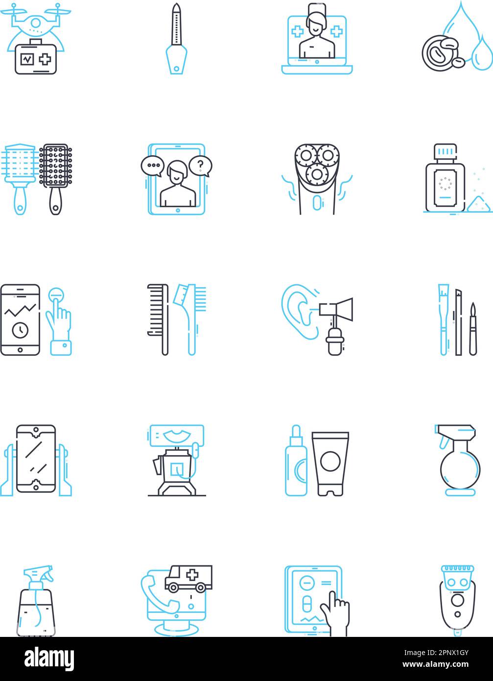 Graceful maturity linear icons set. Poise, Elegance, Wisdom, Serenity ...