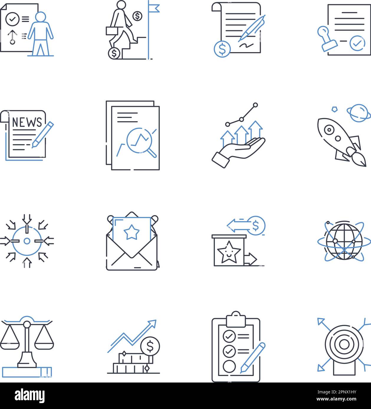 Venture victory line icons collection. Entrepreneurship, Achievement ...