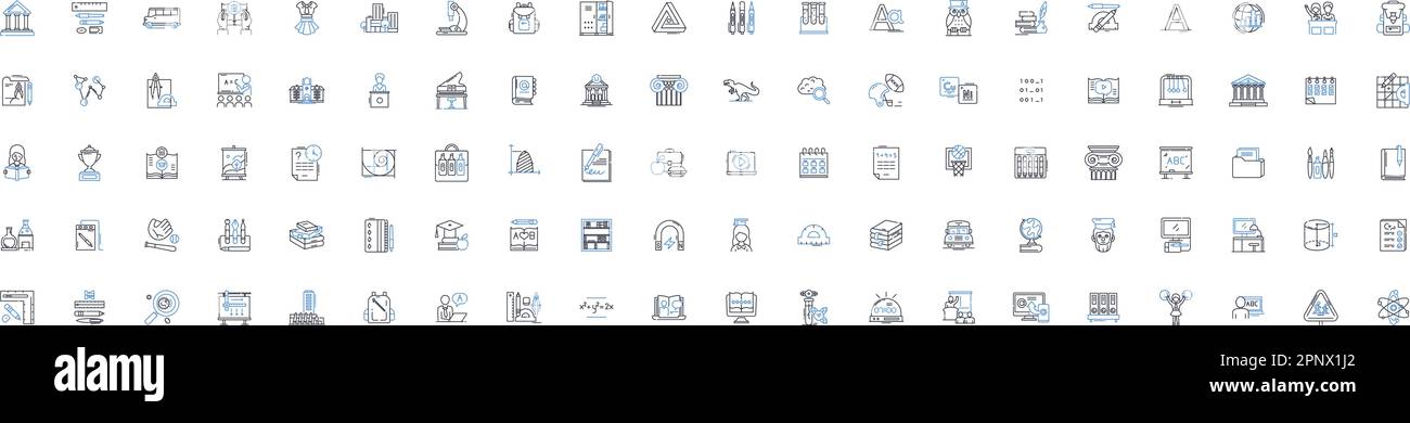 Middle school line icons collection. Education, Adolescence, Diversity ...