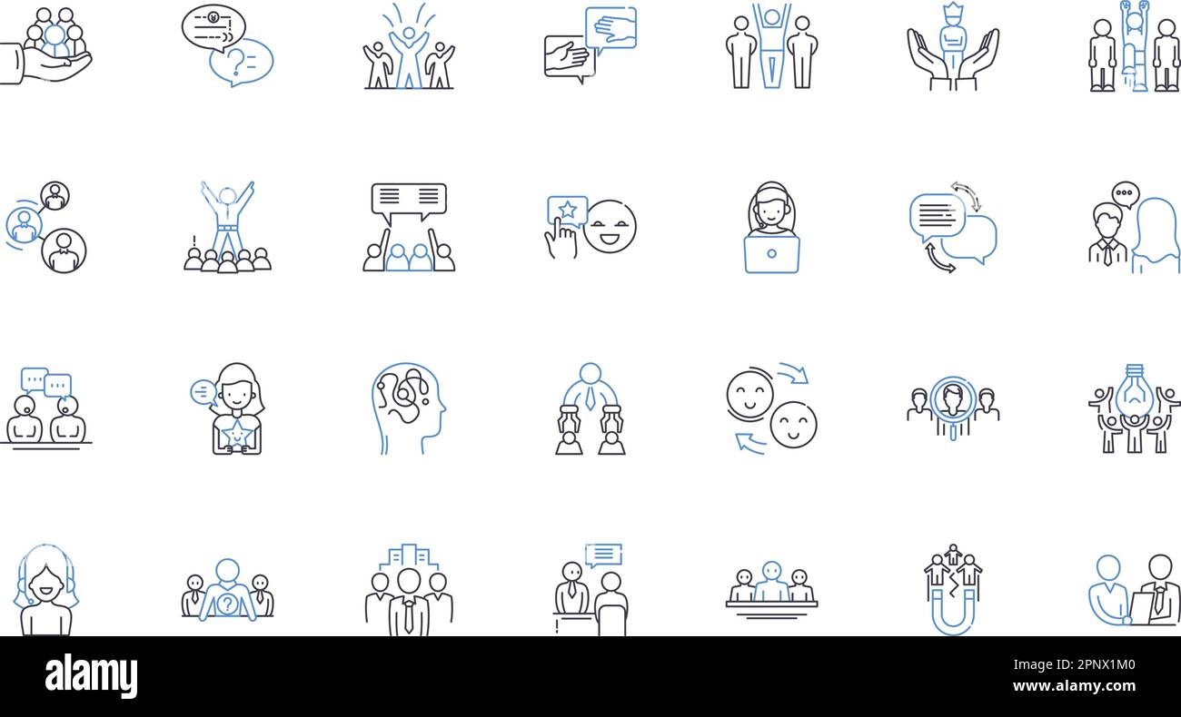Teaching People Line Icons Collection Educating Instruction