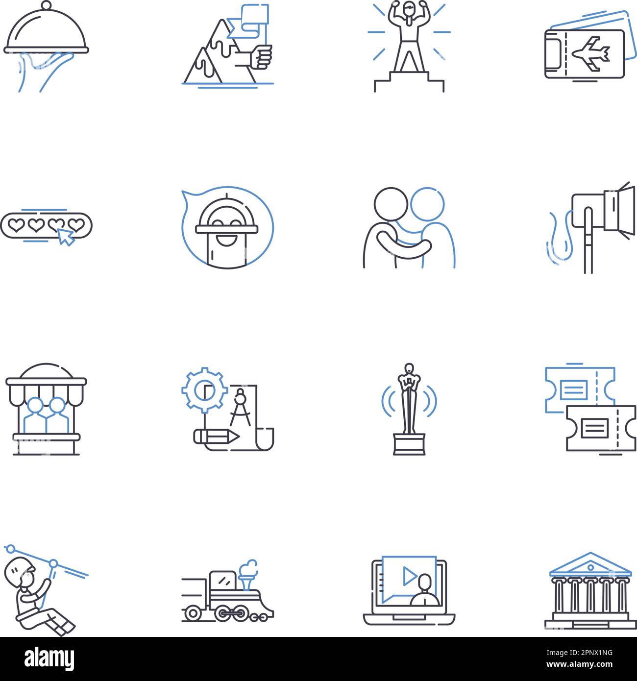 Ritzy travel line icons collection. Extravagance, Luxurious, Opulent ...