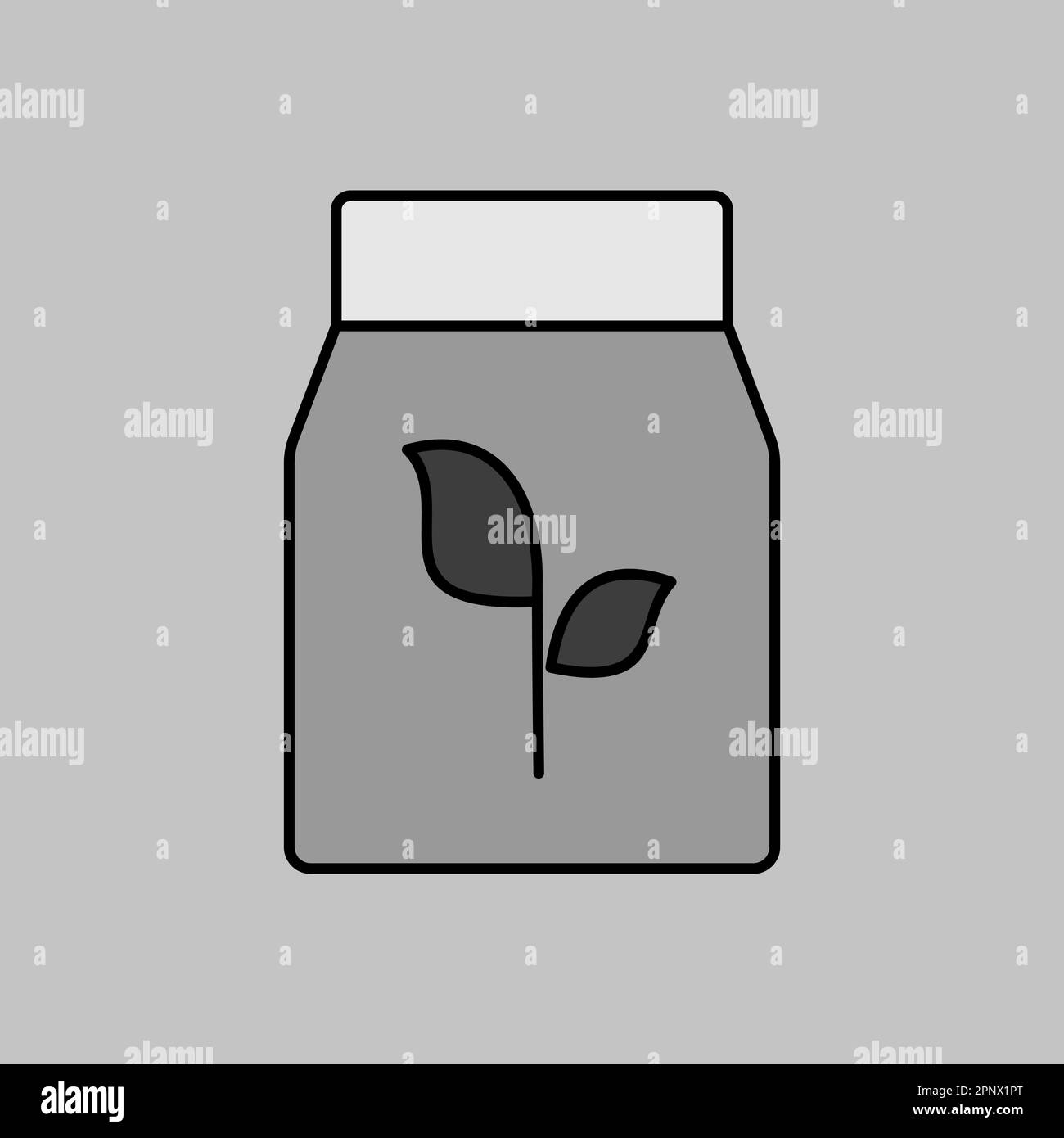 Fertilizer pack vector grayscale icon. Seed package sign. Graph symbol ...