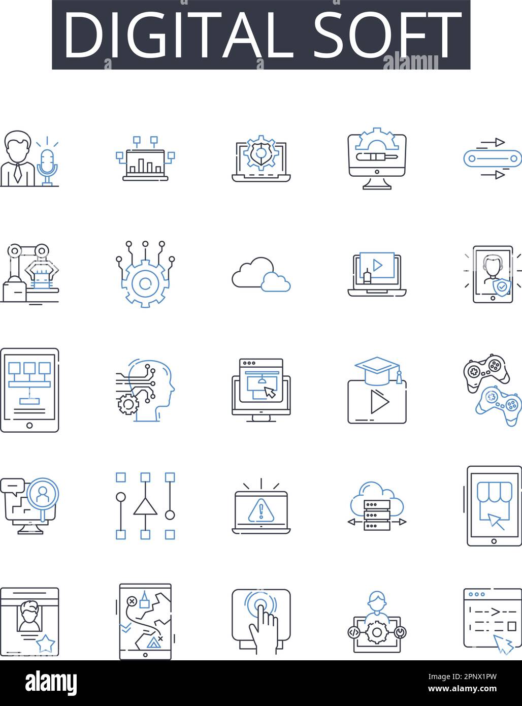 Digital soft line icons collection. Fairness, Equity, Responsibility ...