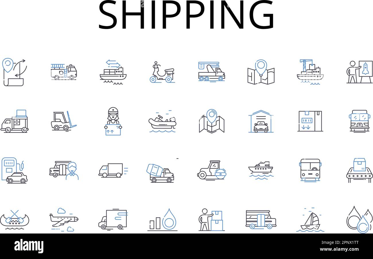 Shipping line icons collection. Delivery, Freight, Transporting ...