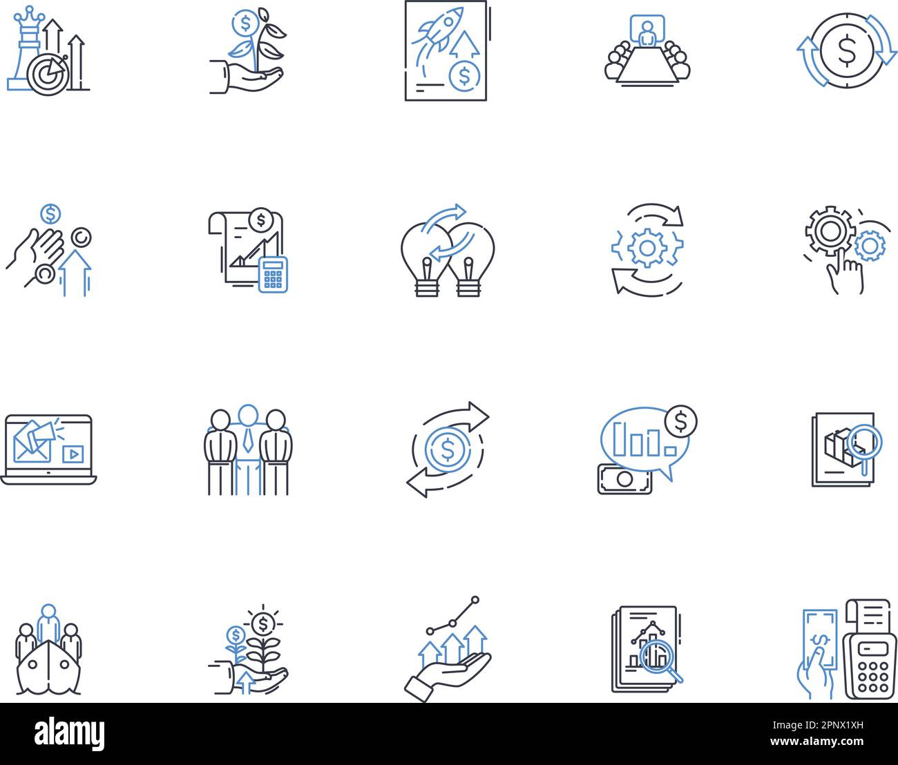 Trade Valuation Line Icons Collection Appraisal Valuation Assessment Estimation Pricing