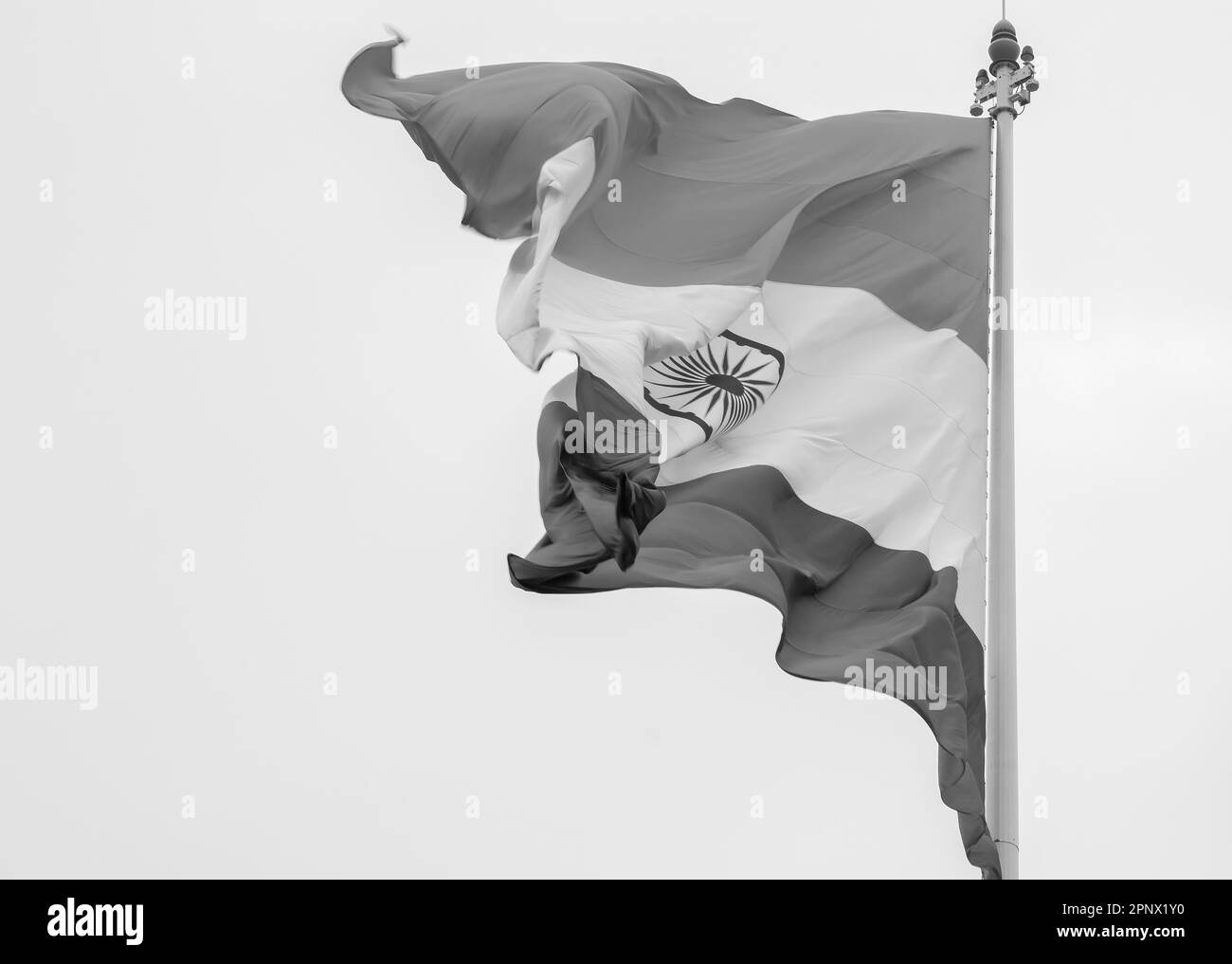 India flag flying high at Connaught Place with pride in blue sky, India ...