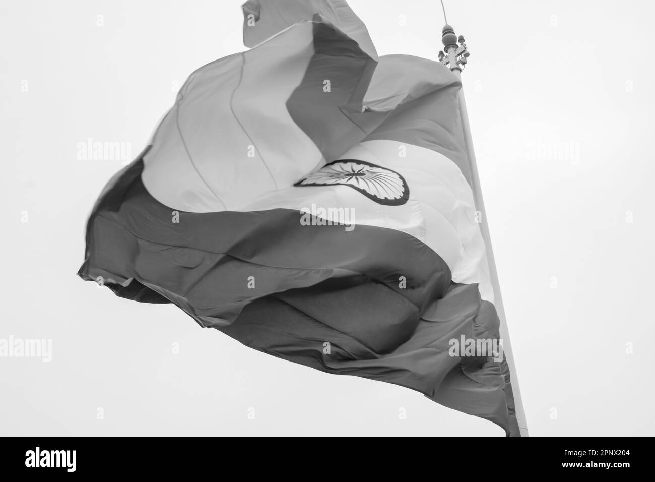 India flag flying high at Connaught Place with pride in blue sky, India ...