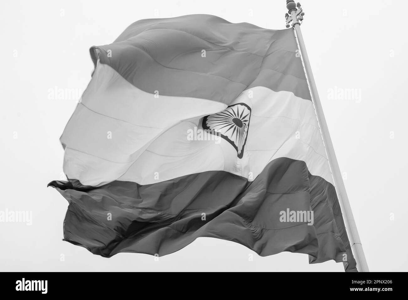 India flag flying high at Connaught Place with pride in blue sky, India ...