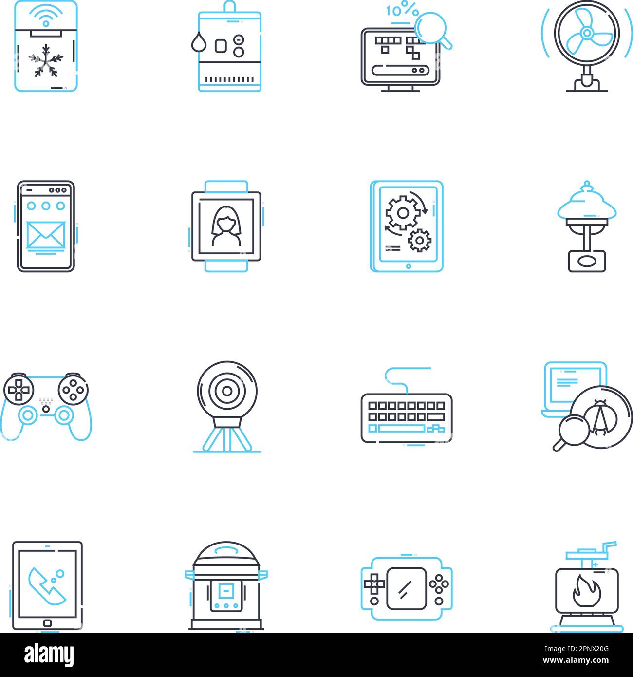 Tool management linear icons set. Organization, Tracking, Inventory ...