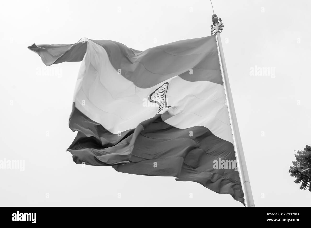 India flag flying high at Connaught Place with pride in blue sky, India ...
