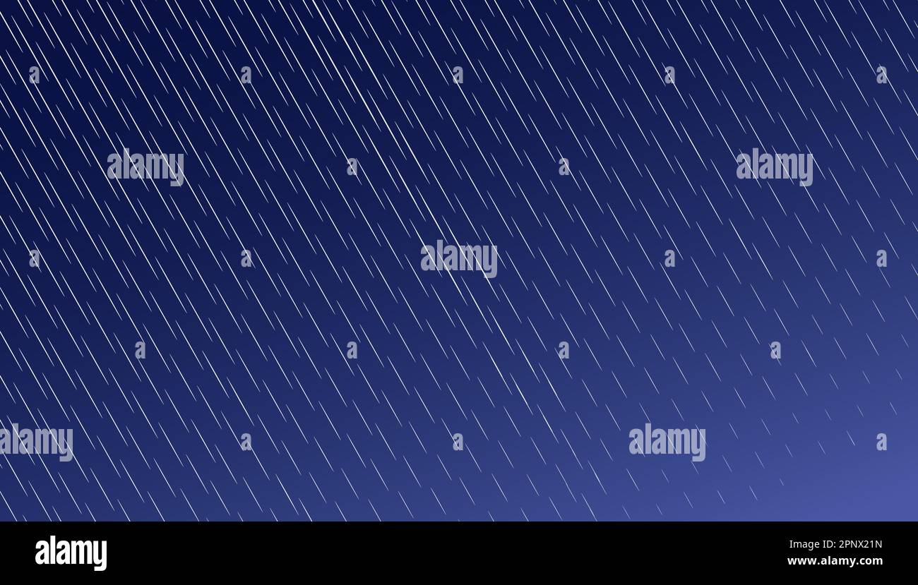 Dark blue rain background in manga and anime style. Vector image Stock ...
