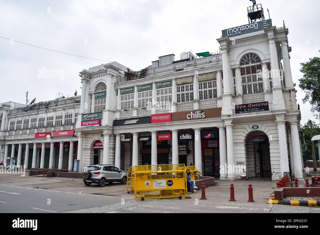 Delhi, India, March 31 2023 - Famous business district Connaught Place ...