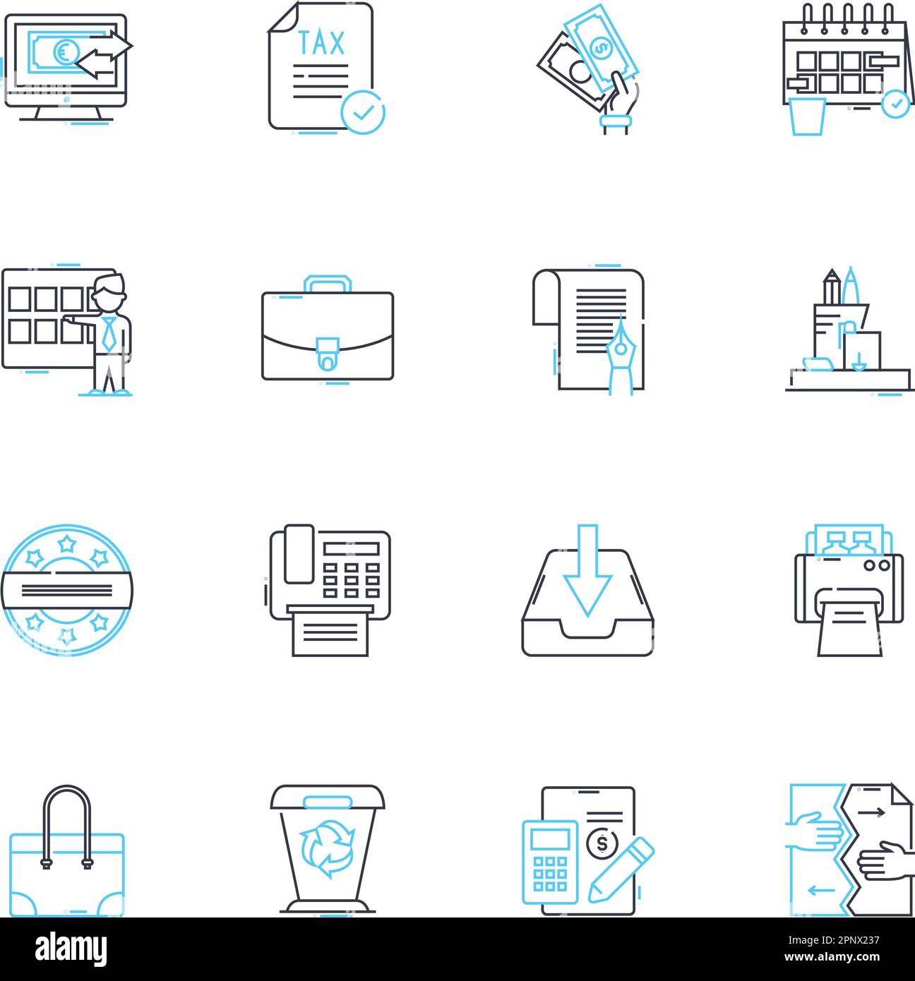 Legal entity linear icons set. Corporation, Partnership, Business ...