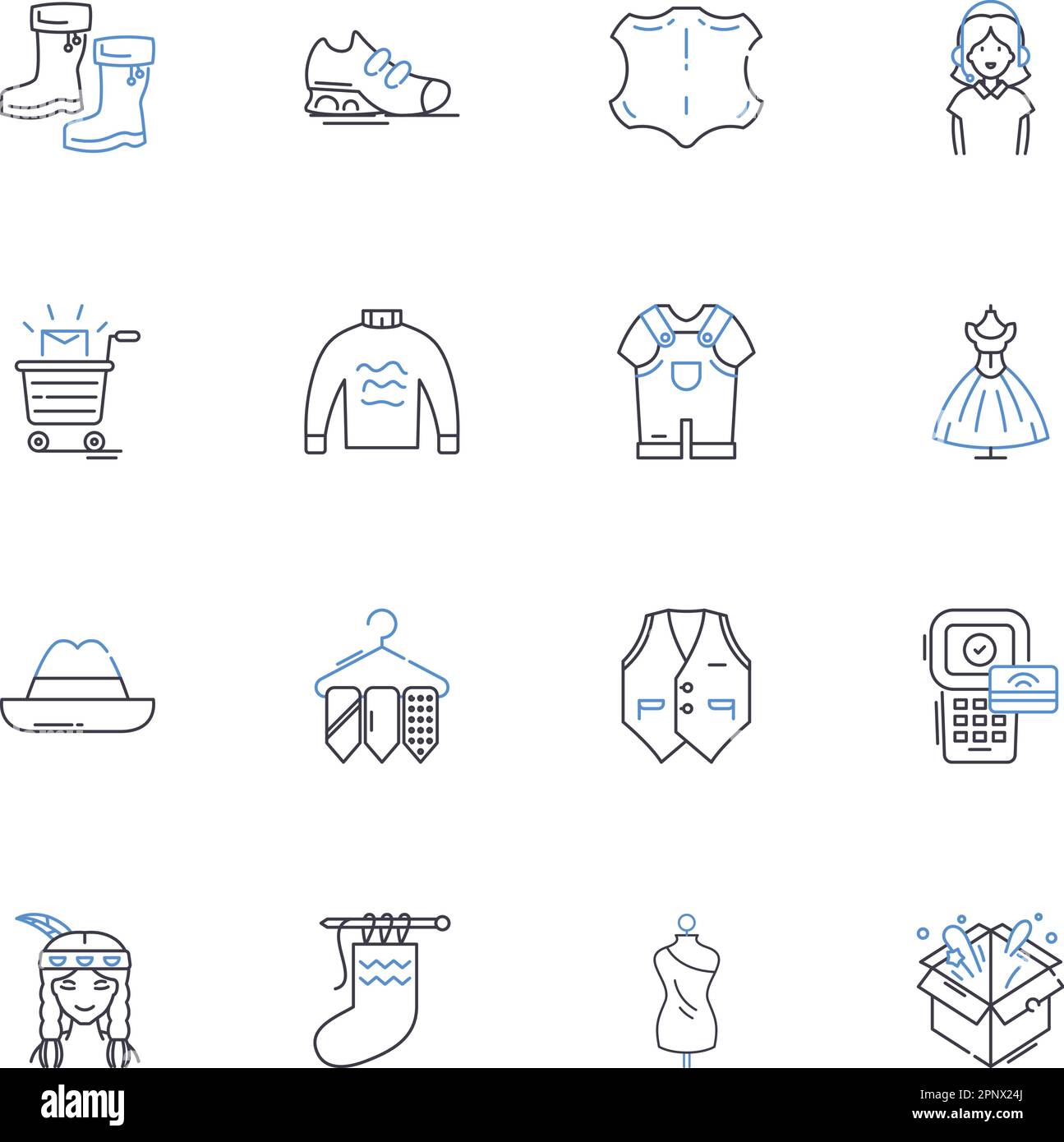 Retail precinct line icons collection. Shopping, Mall, Stores ...