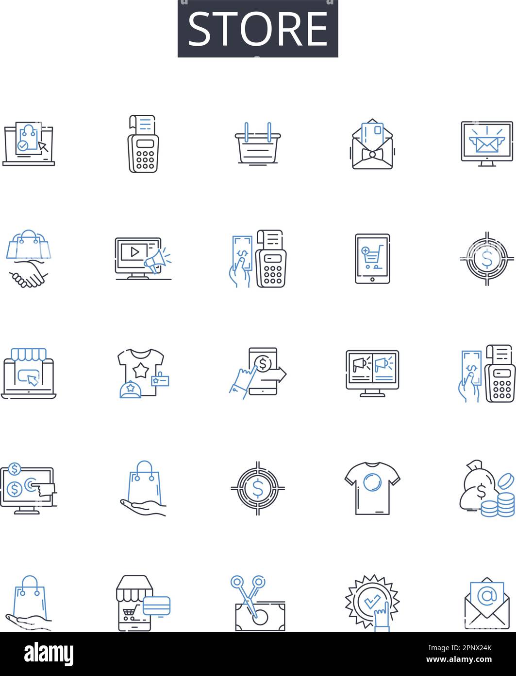 Store line icons collection. Shop, Boutique, Market, Emporium, Outlet ...