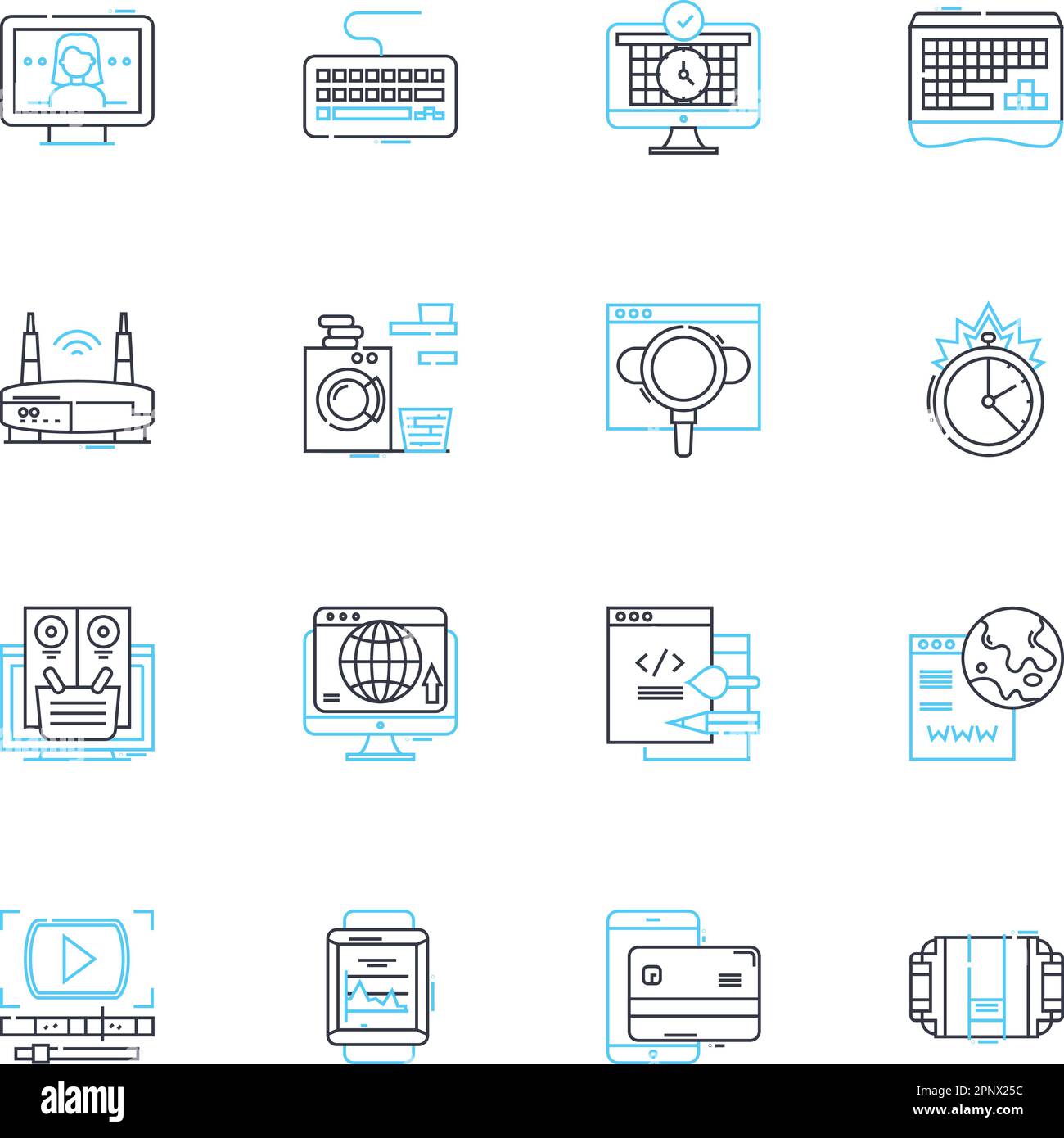 Influencer marketing linear icons set. Branding, Engagement, Content ...