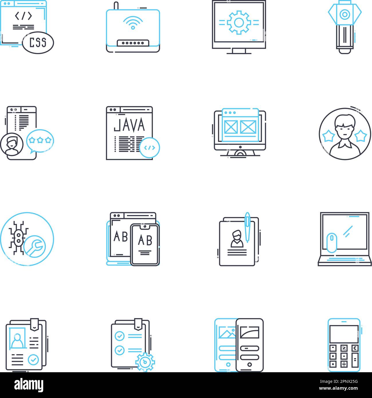 Tool linear icons set. Hammer, Screwdriver, Wrench, Pliers, Saw, Drill ...