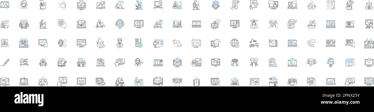 Active folks line icons collection. Energized, Athletic, Agile, Robust ...