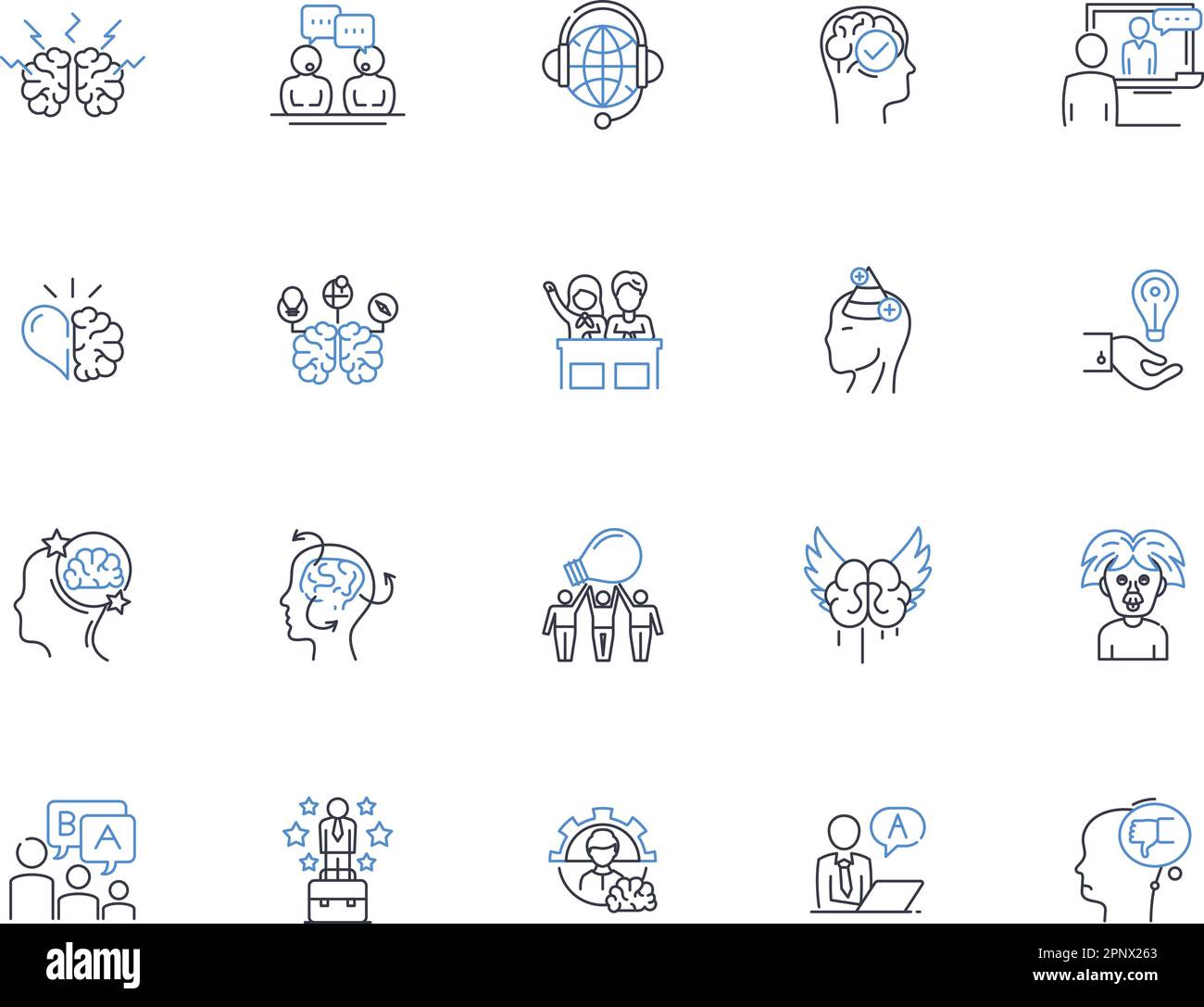 Frame of mind line icons collection. Mood, Attitude, Perspective ...