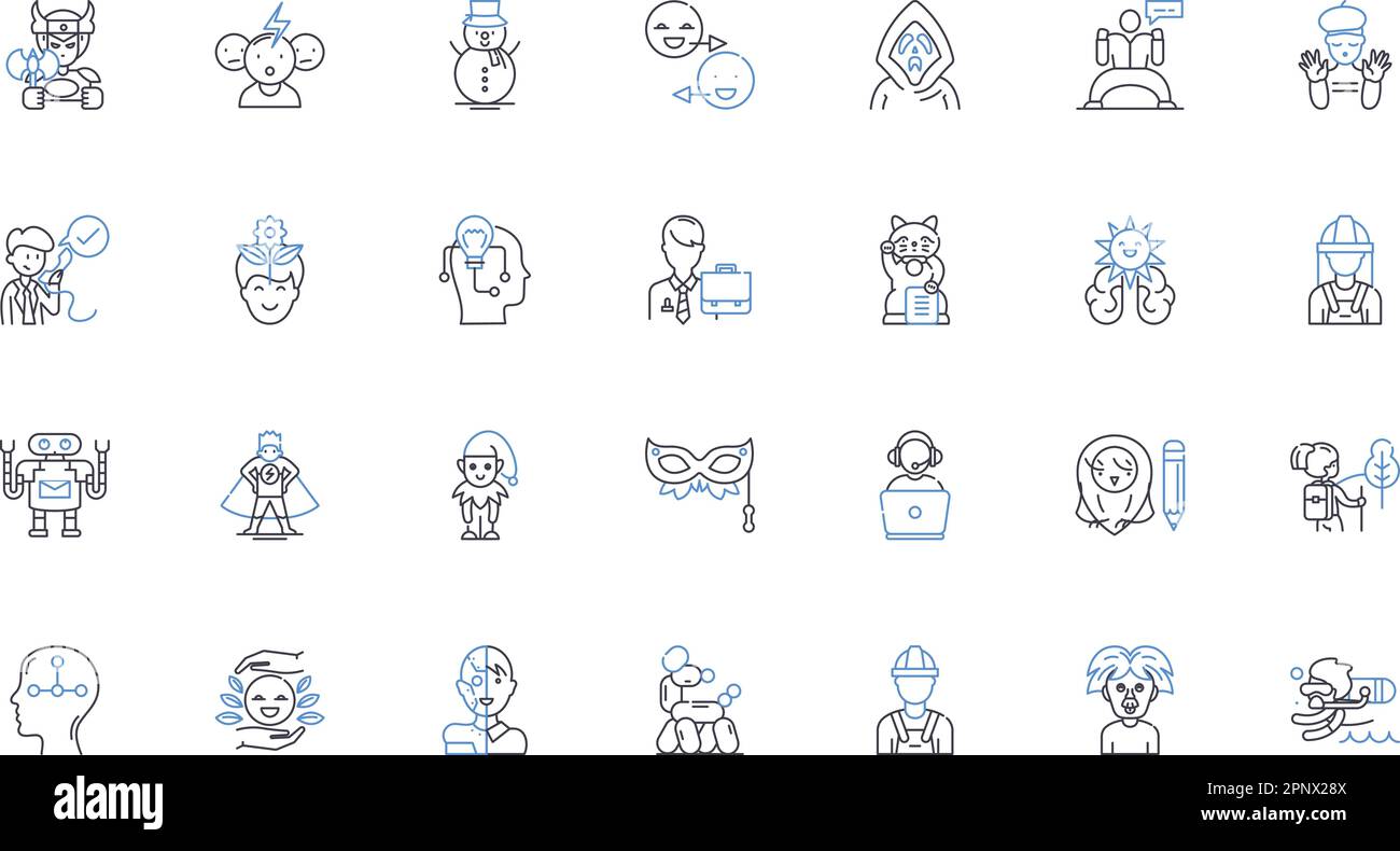 Staff oversight line icons collection. Supervision, Management ...