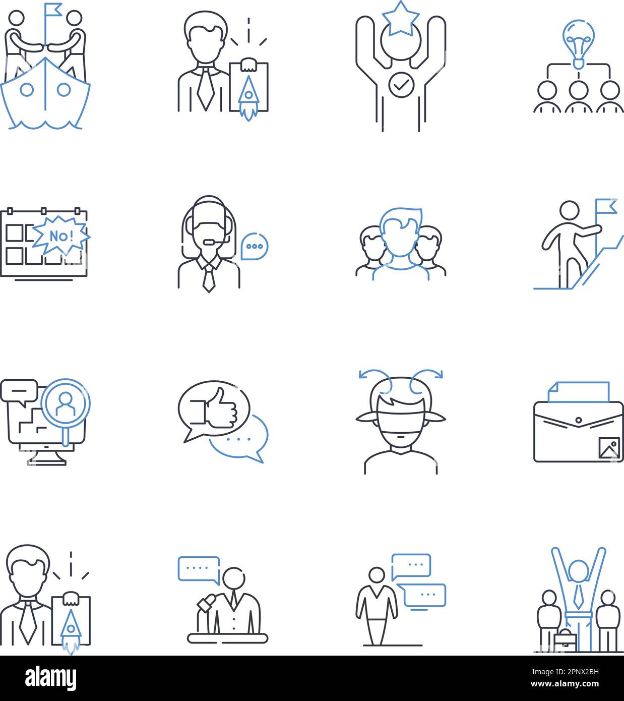 Patron relations line icons collection. Communication, Trust, Loyalty ...