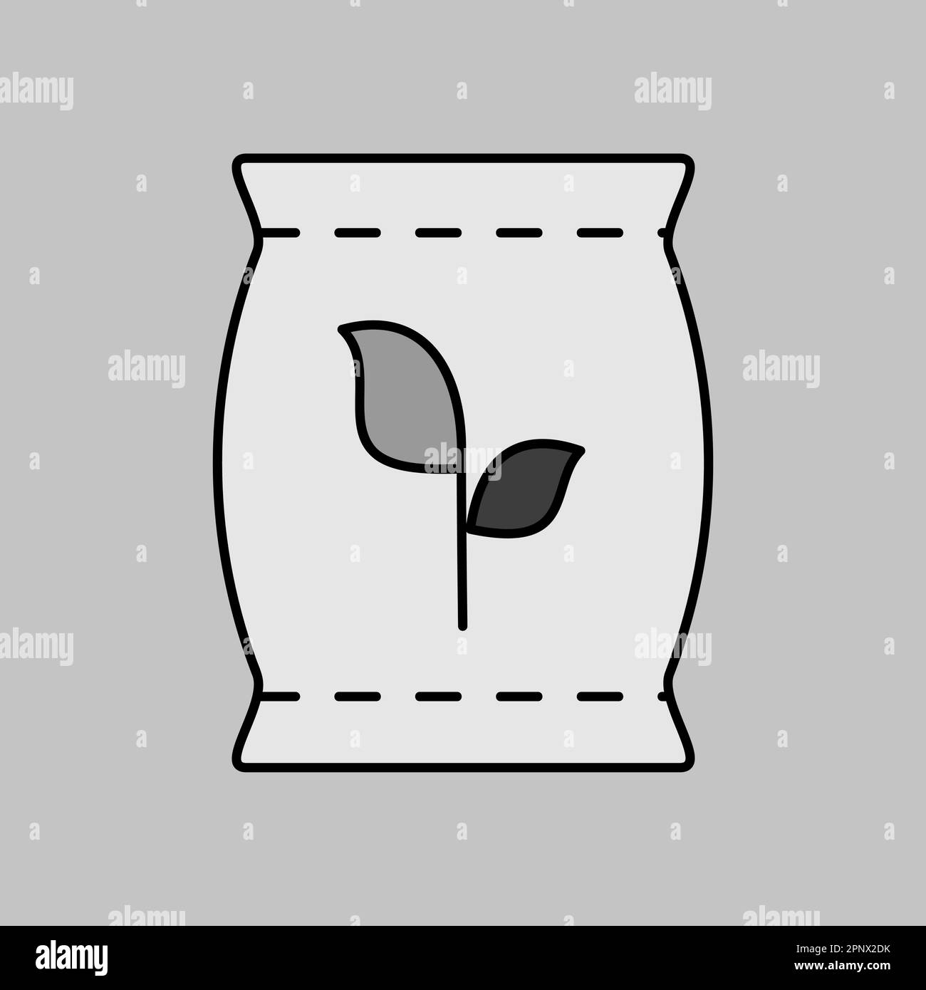 Fertilizer bag isolated vector grayscale icon. Graph symbol for ... Fertilizer bag isolated vector grayscale icon. Graph symbol for ...