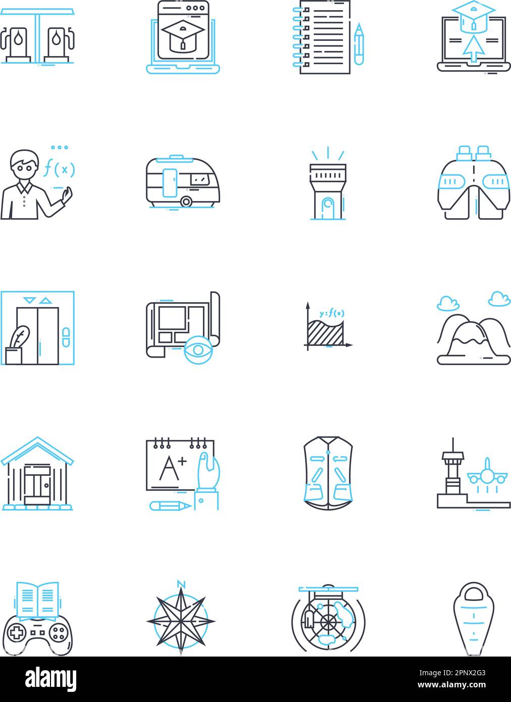 Forest glade linear icons set. Serene, Green, Lush, Tranquil, Magical ...