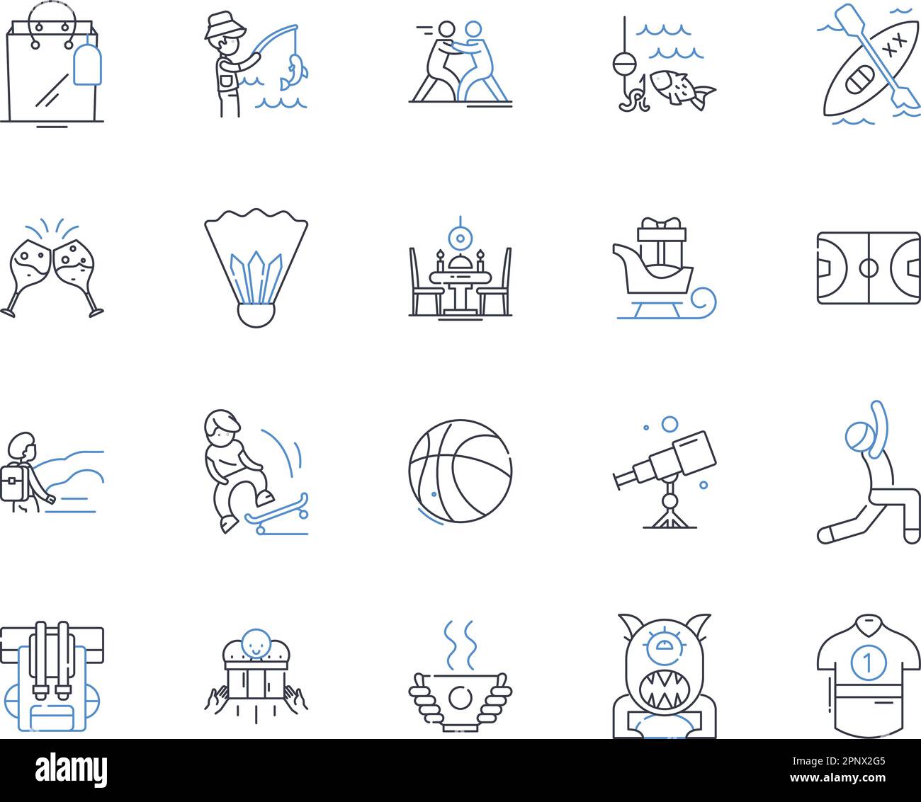 Freetime line icons collection. Relaxation, Leisure, Hobbies ...