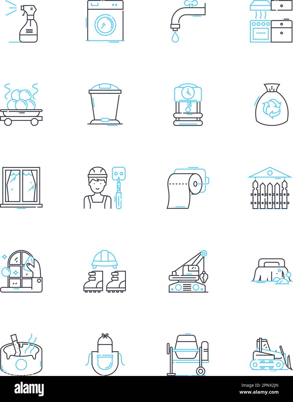 Home appliances linear icons set. Refrigerator, Dishwasher, Oven, Stove ...