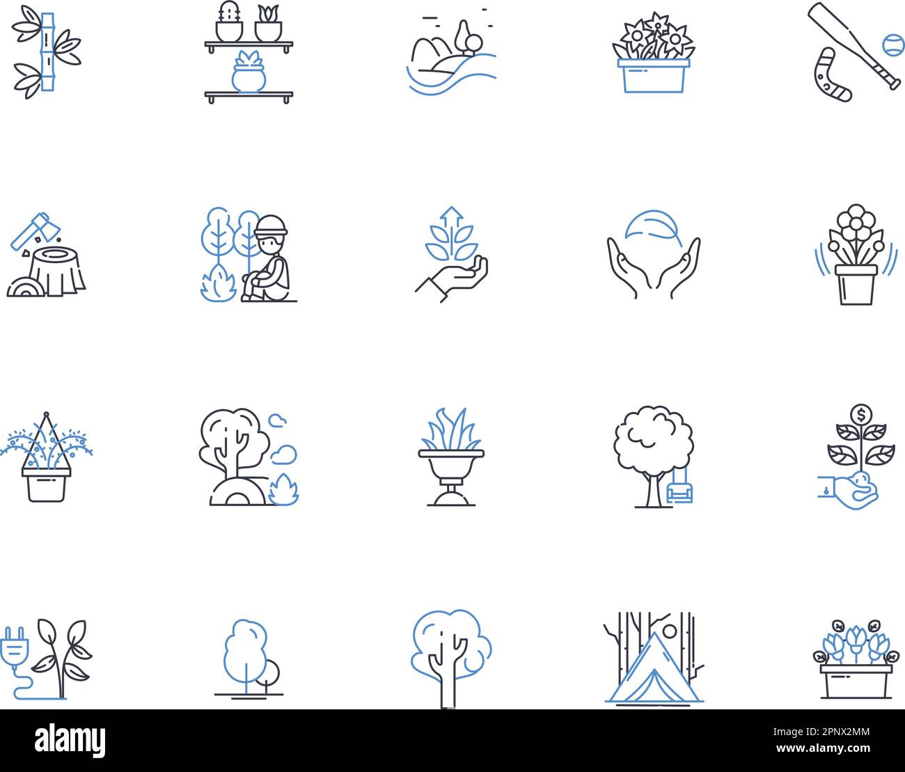 Bower line icons collection. Architecture, Design, Beauty, Nature ...