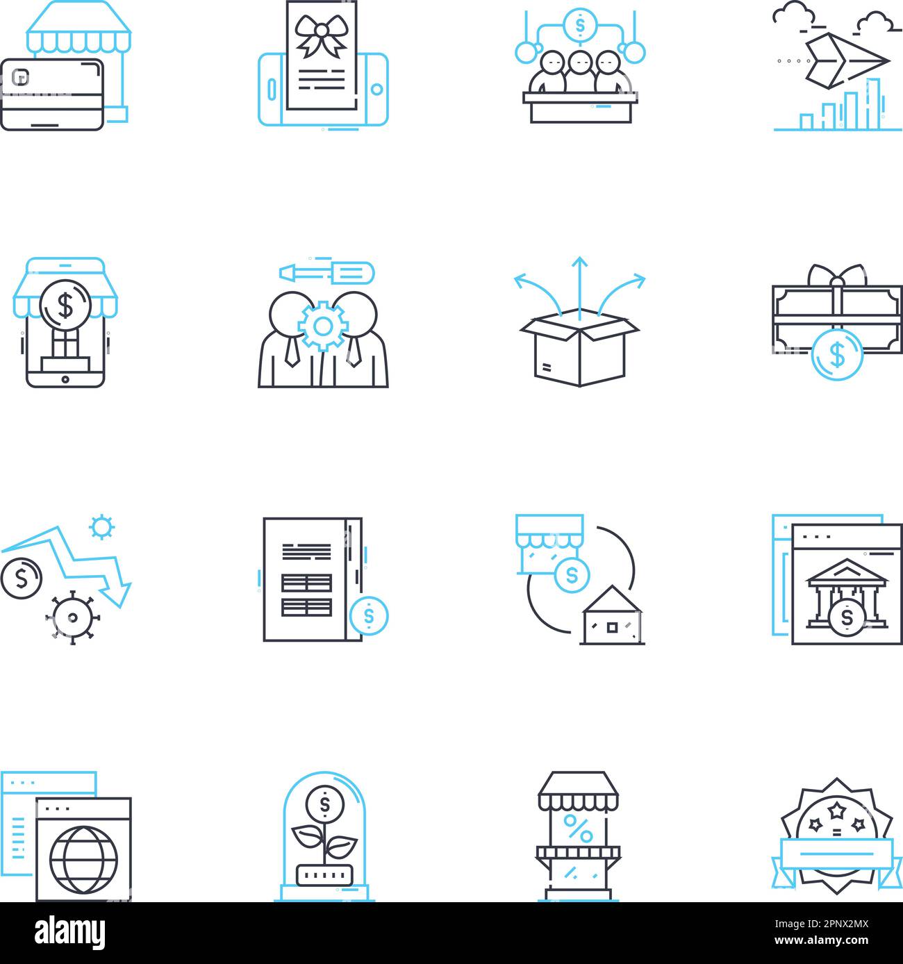 Online store linear icons set. Digital, E-commerce, Checkout, Shopping ...