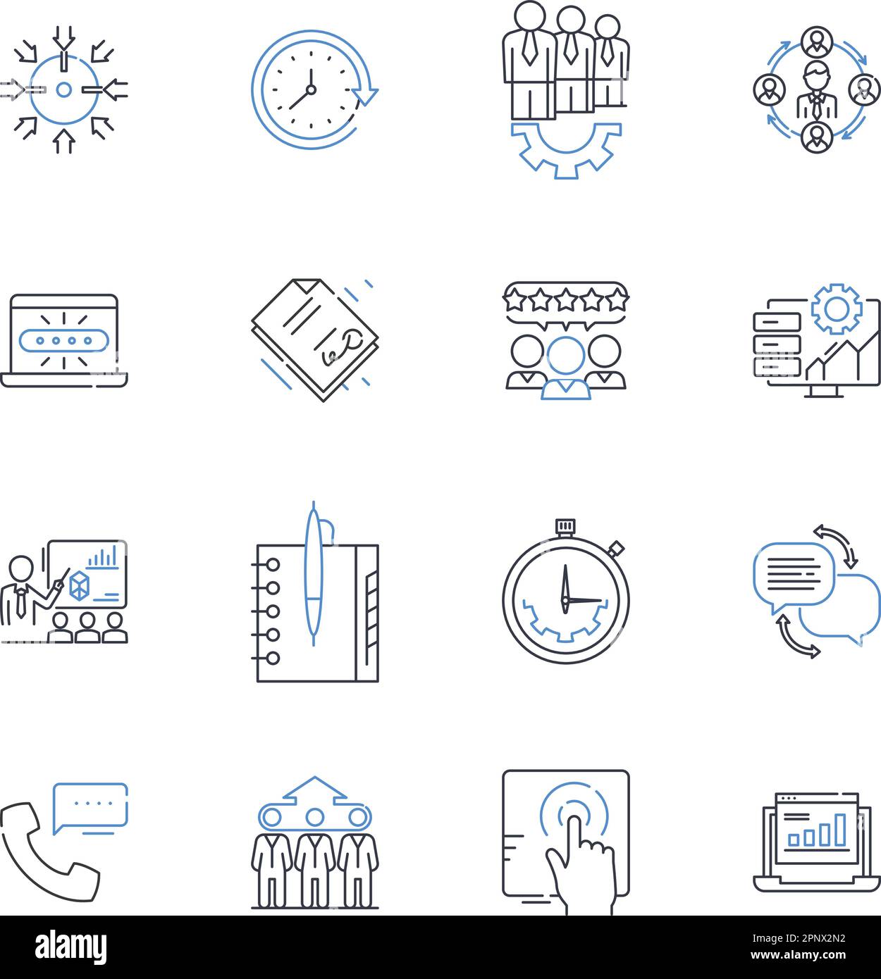 Professional cooperation line icons collection. Collaboration, Teamwork, Synergy, Partnership ...