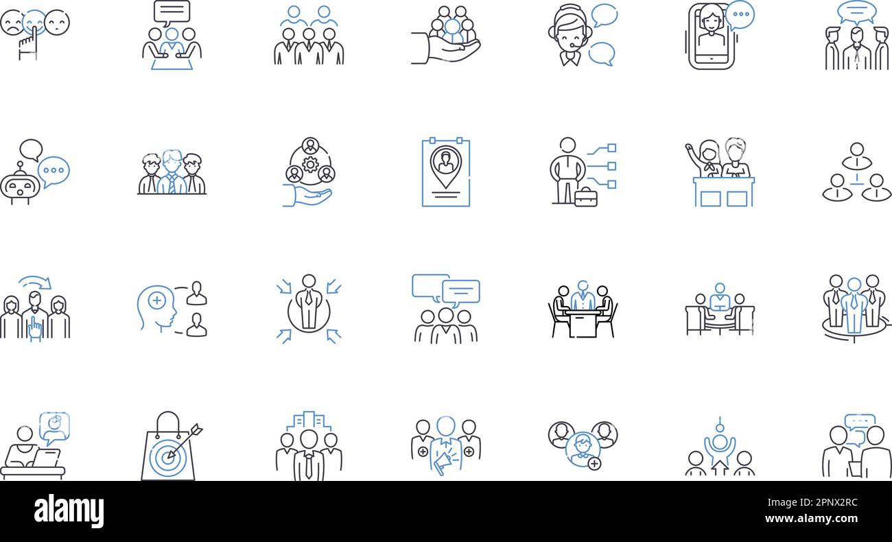 Human skills line icons collection. Empathy, Communication, Leadership ...