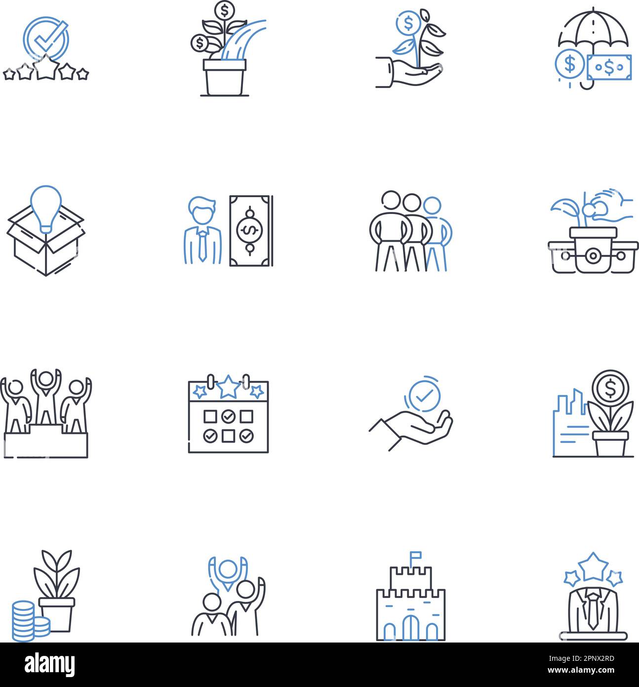 Corporate prosperity line icons collection. Success, Growth, Profit ...