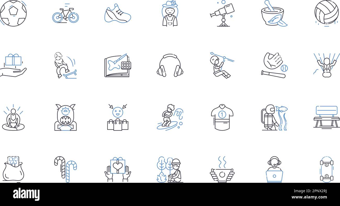 Fun line icons collection. Playful, Amusing, Happy, Festive, Joyful ...