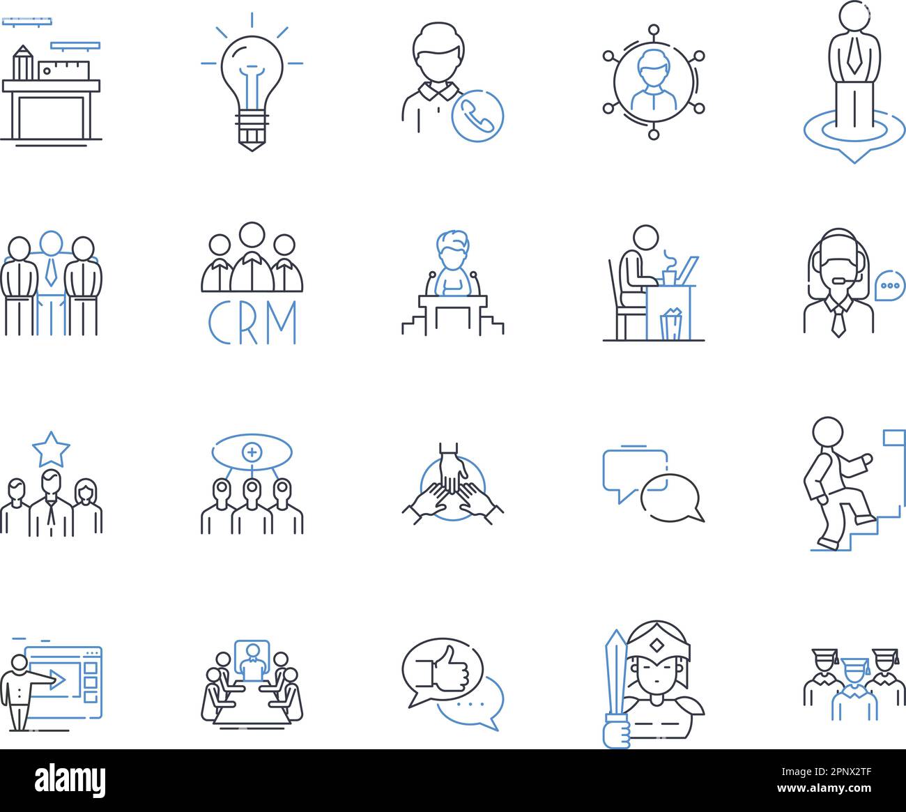 Workforce manpower line icons collection. Efficiency, Productivity ...