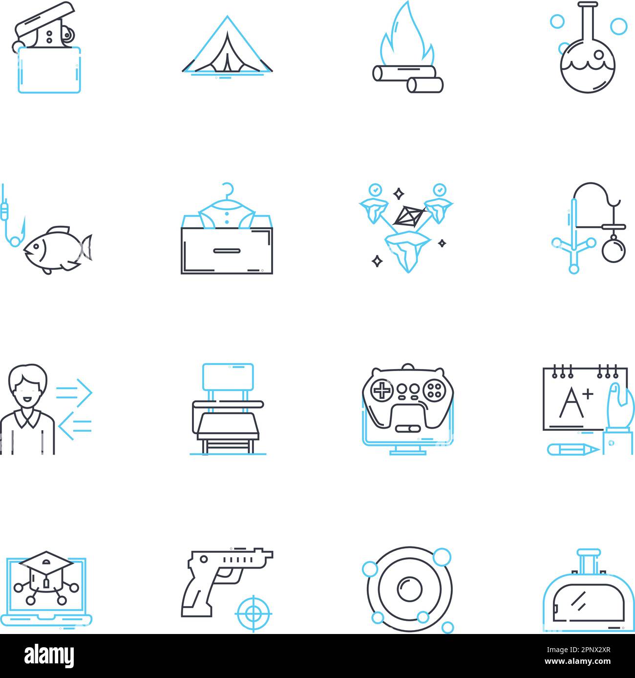 Flexible schedule linear icons set. Versatile, Adaptable, Manageable ...