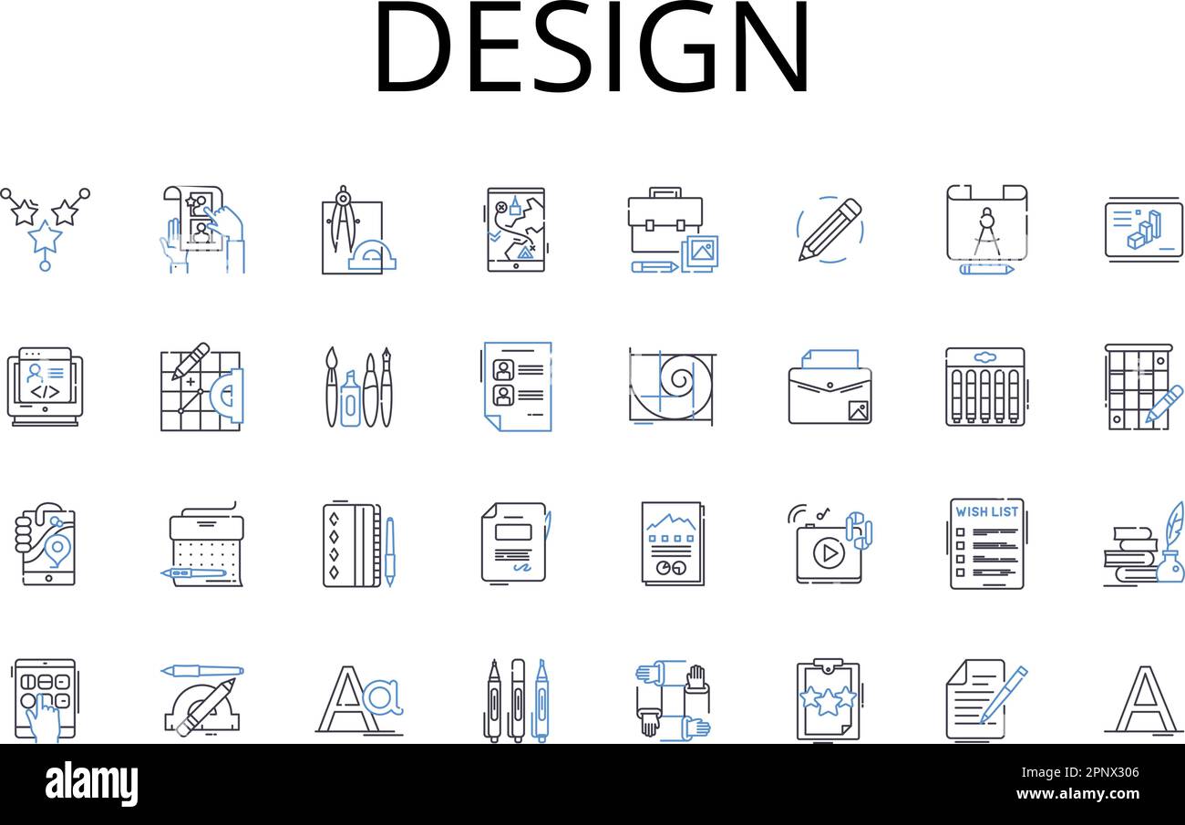 Design line icons collection. Artistic expression, Creative planning ...